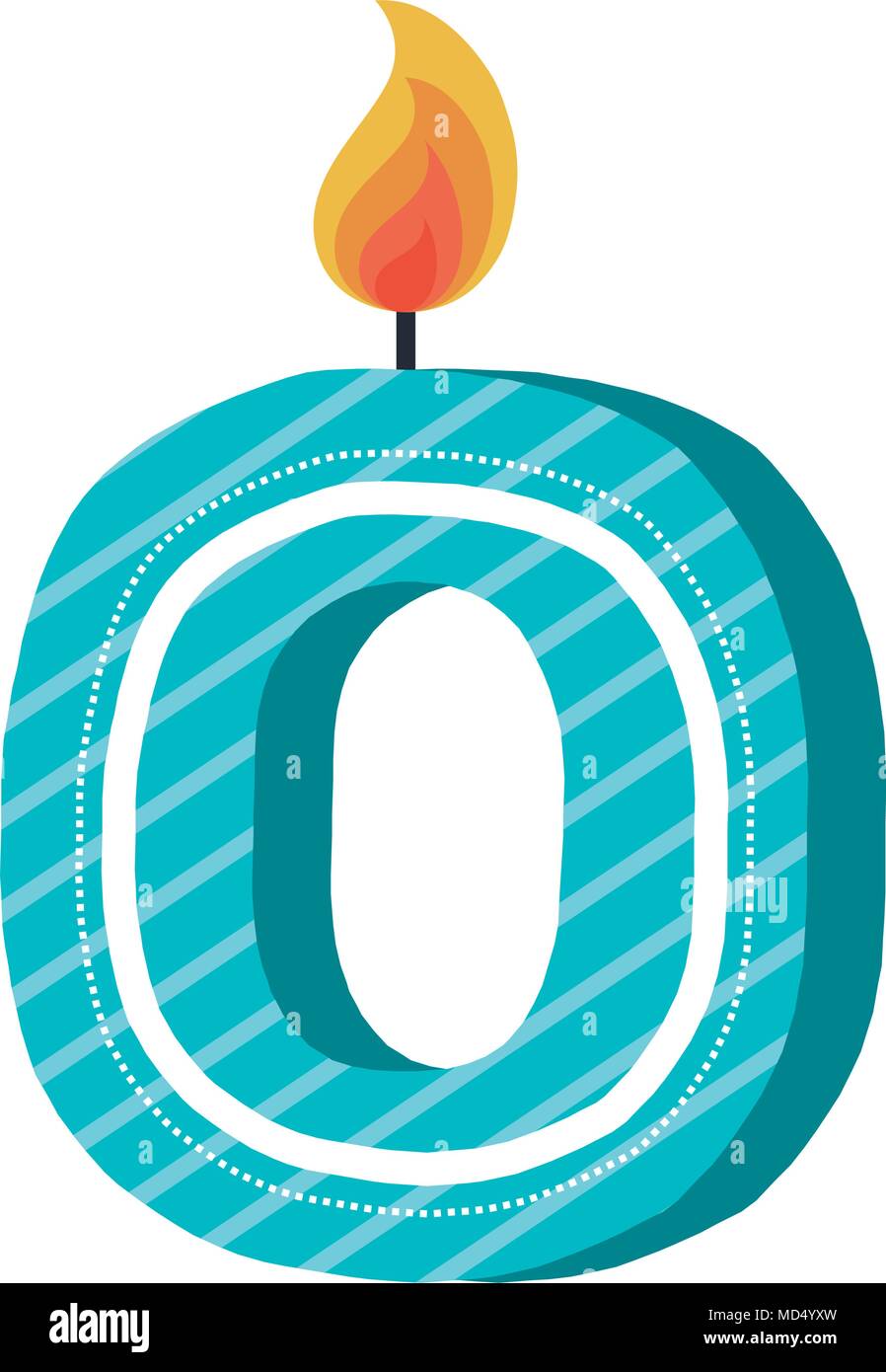 birthday candle with number zero Stock Vector Image & Art - Alamy