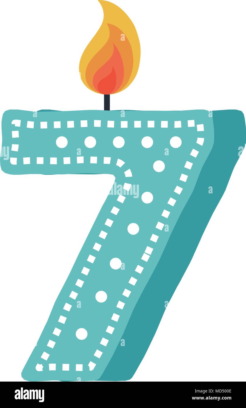 birthday candle with number seven Stock Vector Image & Art - Alamy