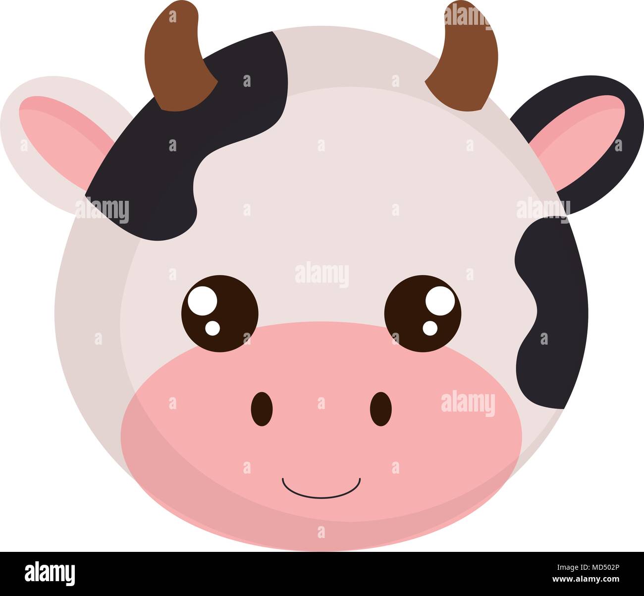 Cute Cartoon Cow Face