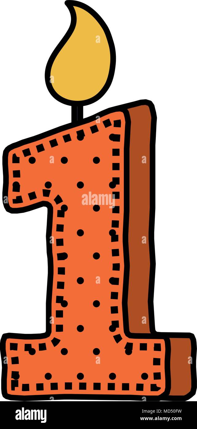 Number One Candle Clipart