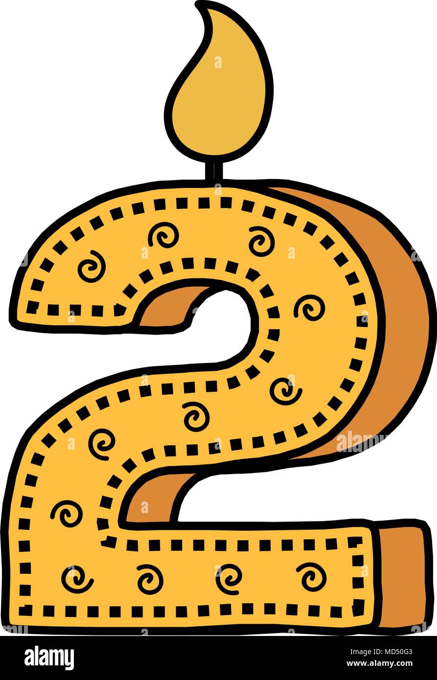 birthday candle with number two Stock Vector Image & Art - Alamy