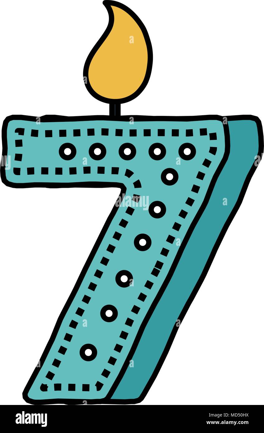 birthday candle with number seven Stock Vector Image & Art - Alamy