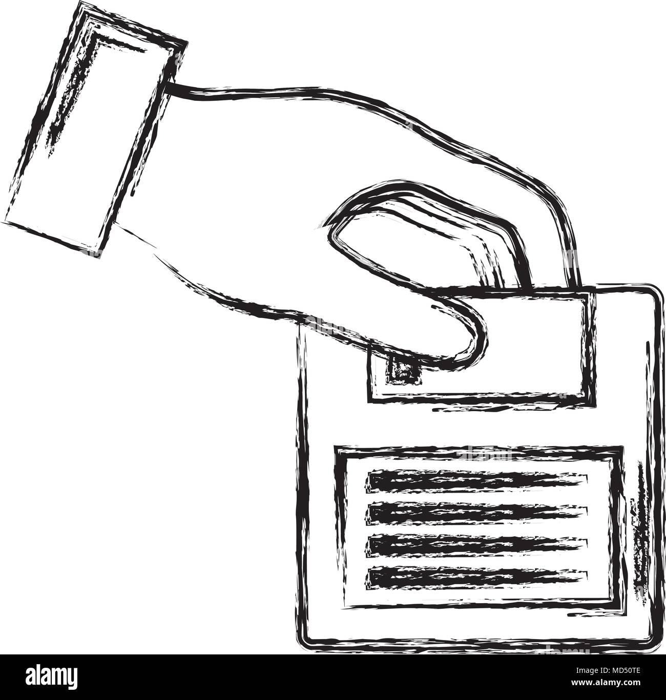 Floppy disk hand Stock Vector Images - Alamy