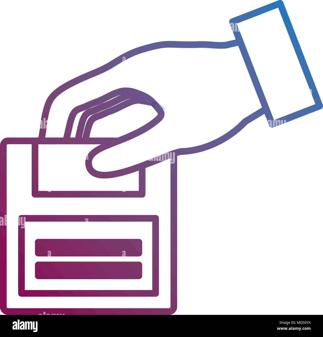 hand with floppy disk retro icon Stock Vector Image & Art - Alamy