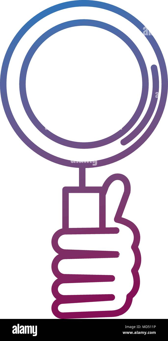 hand human with magnifying glass isolated icon Stock Vector Image & Art ...