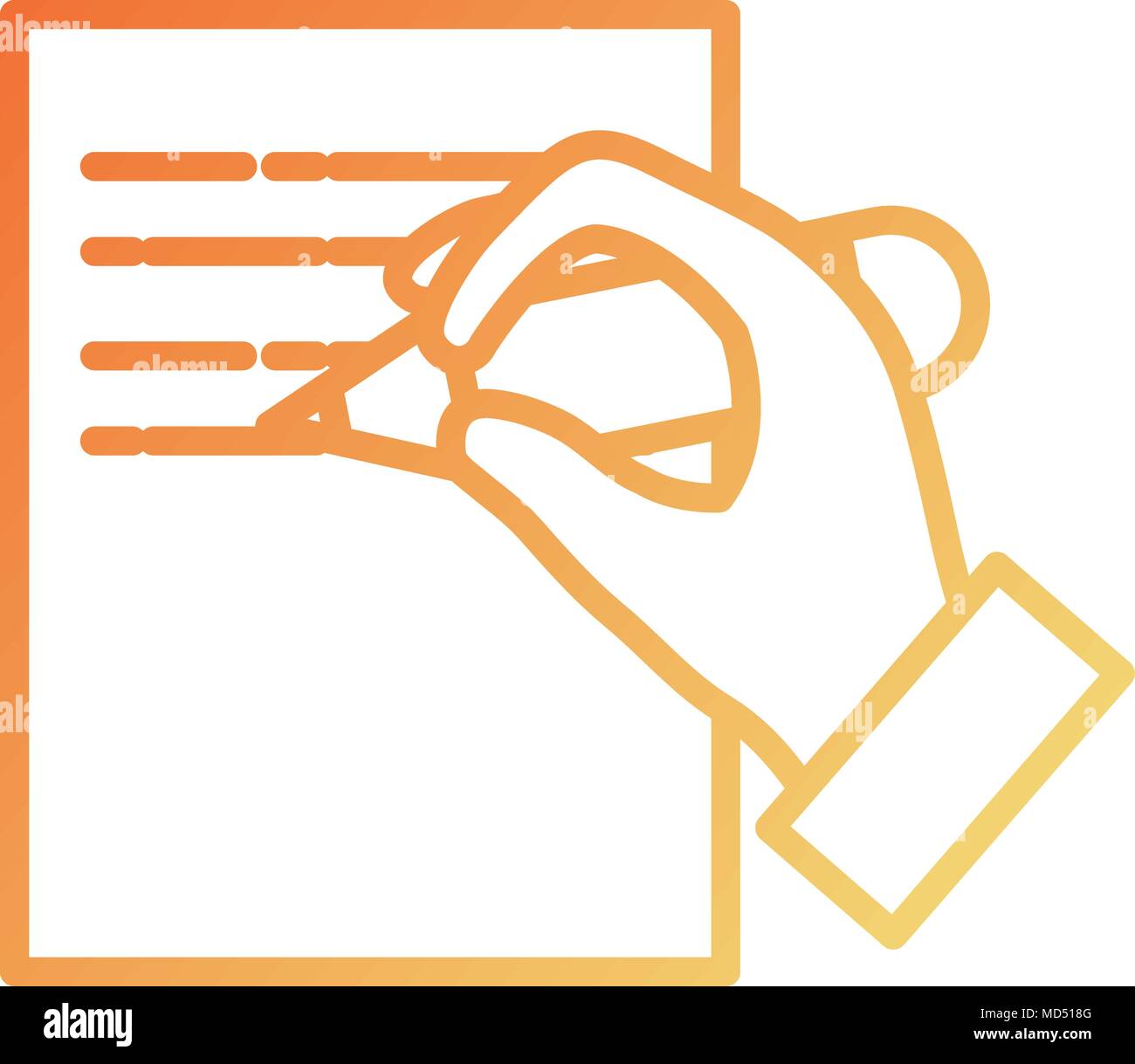 hand writing with pencil in paper Stock Vector Image & Art - Alamy