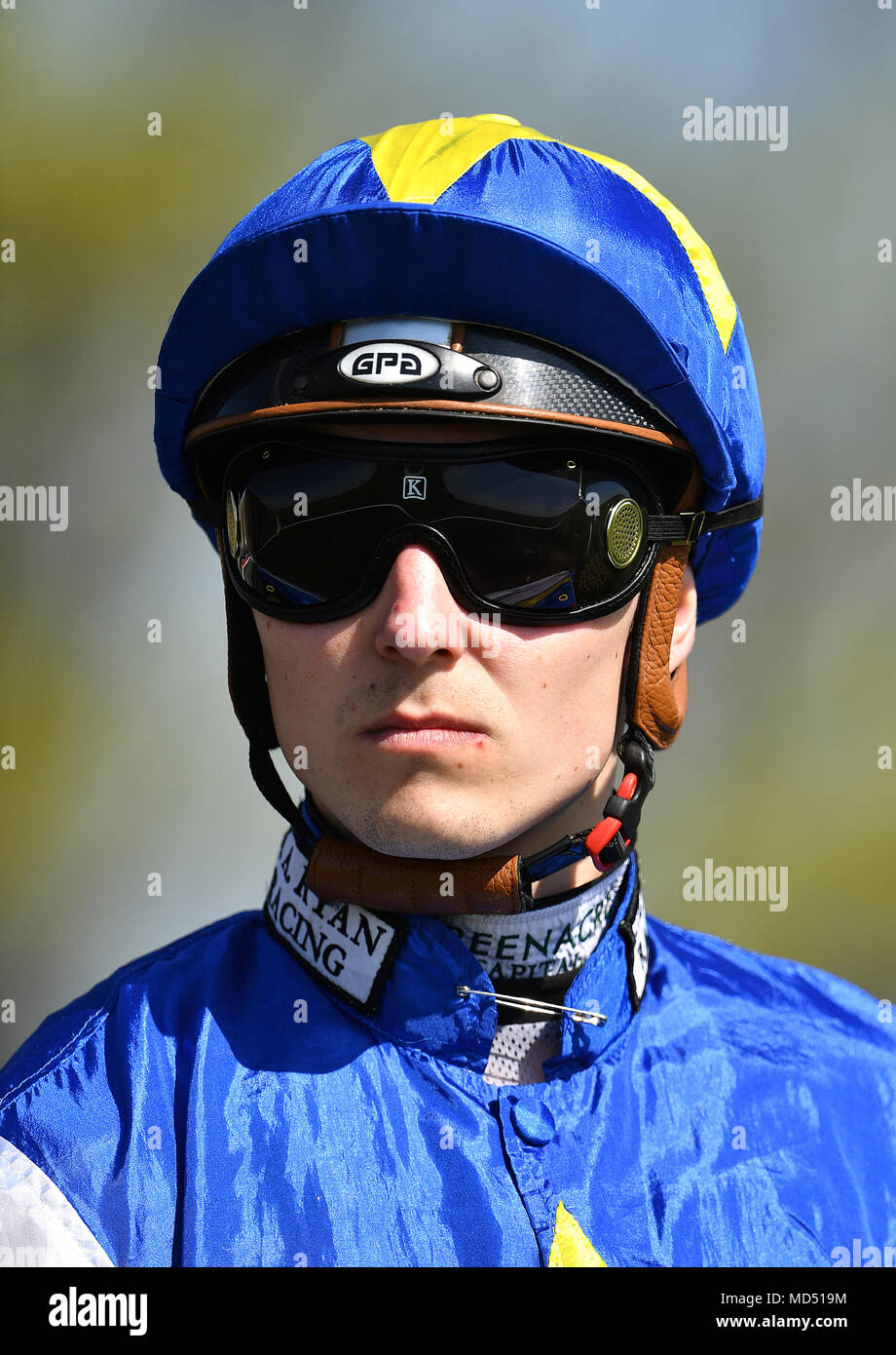 Jockey Kevin Scott prior to bet365 European Free Handicap during day ...