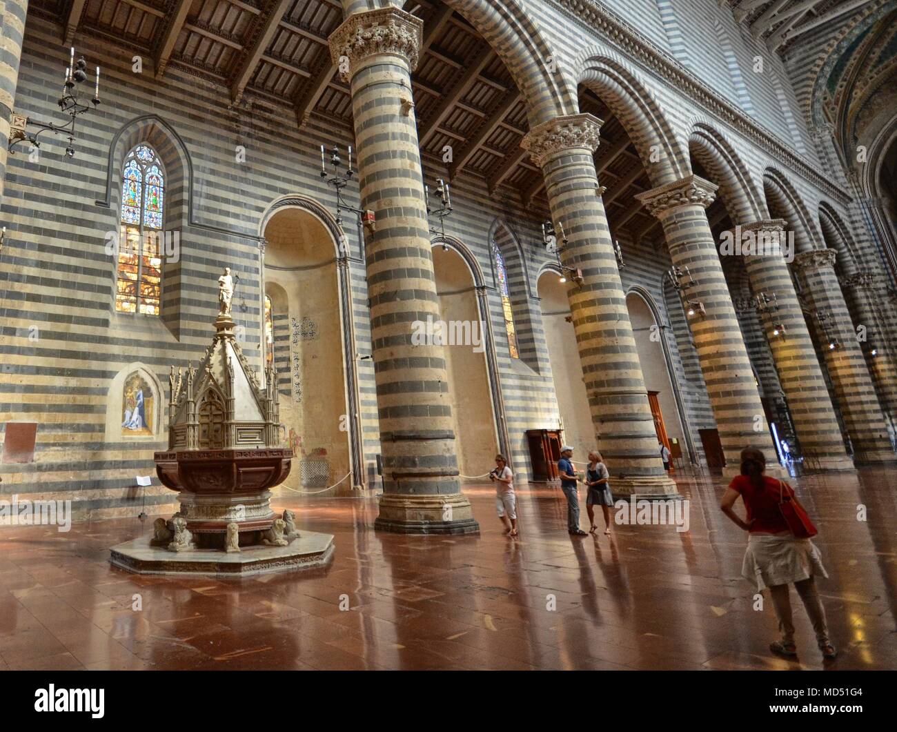 Orvieto, Umbria, August 30 2015. The cathedral of Orvieto ...