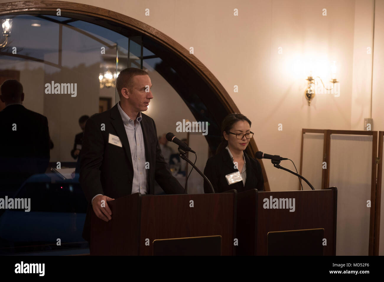 U.S. Air Force Brig. Gen. Case Cunningham, 18th Wing commander, left ...