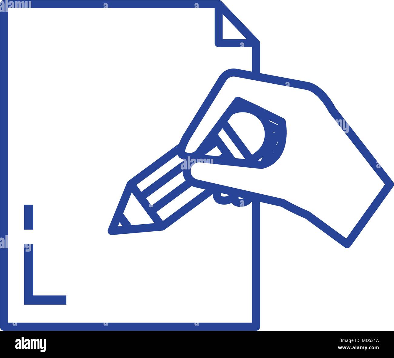 hand writing with pencil in paper Stock Vector Image & Art - Alamy