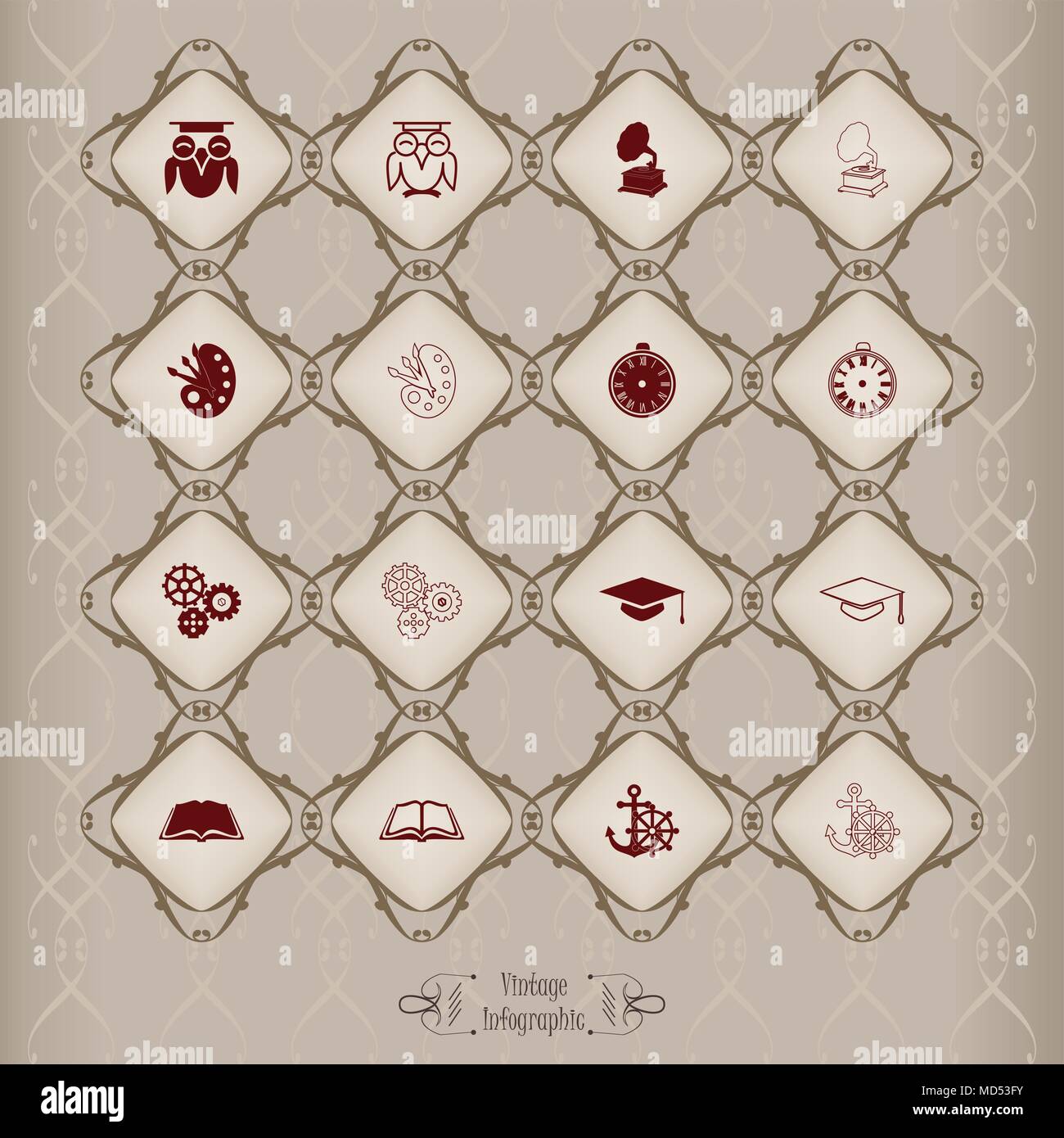 Icons set in vintage style Stock Vector Image & Art - Alamy