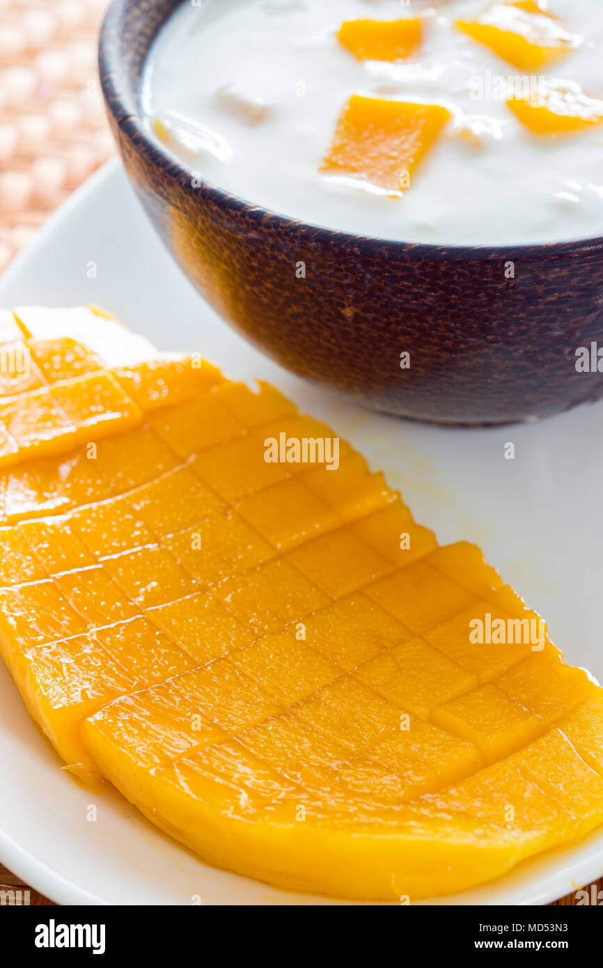 Mango and Yogurt Stock Photo - Alamy