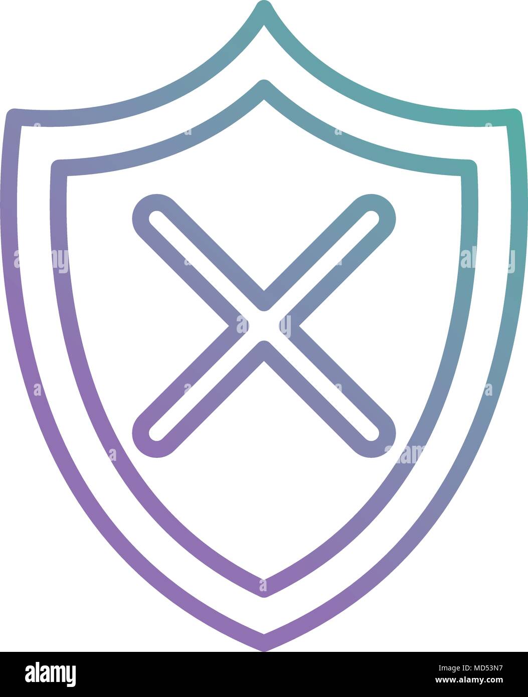 shield with X icon Stock Vector Image & Art - Alamy