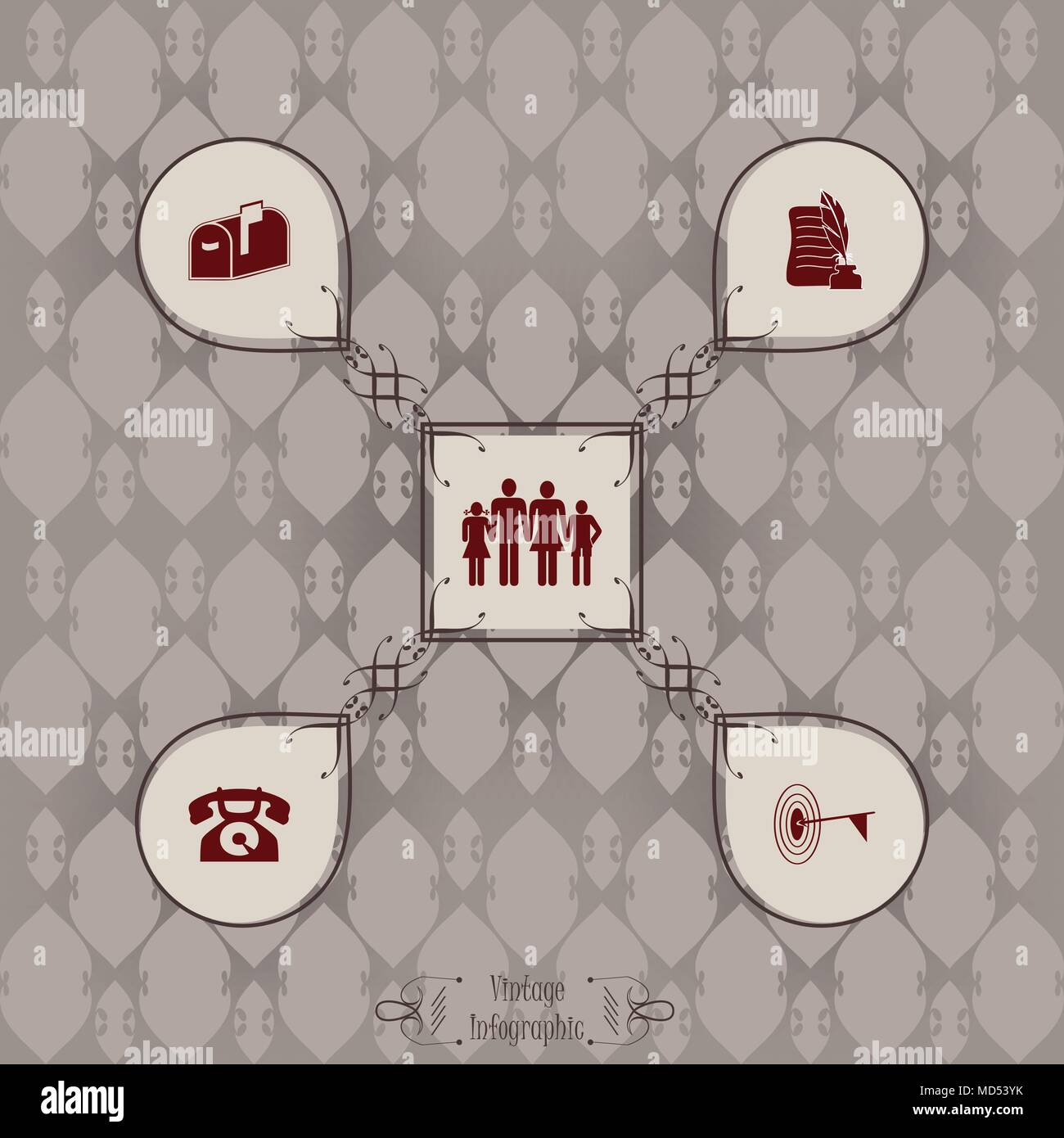 Vintage infographic label vector image in brown Stock Vector Image ...