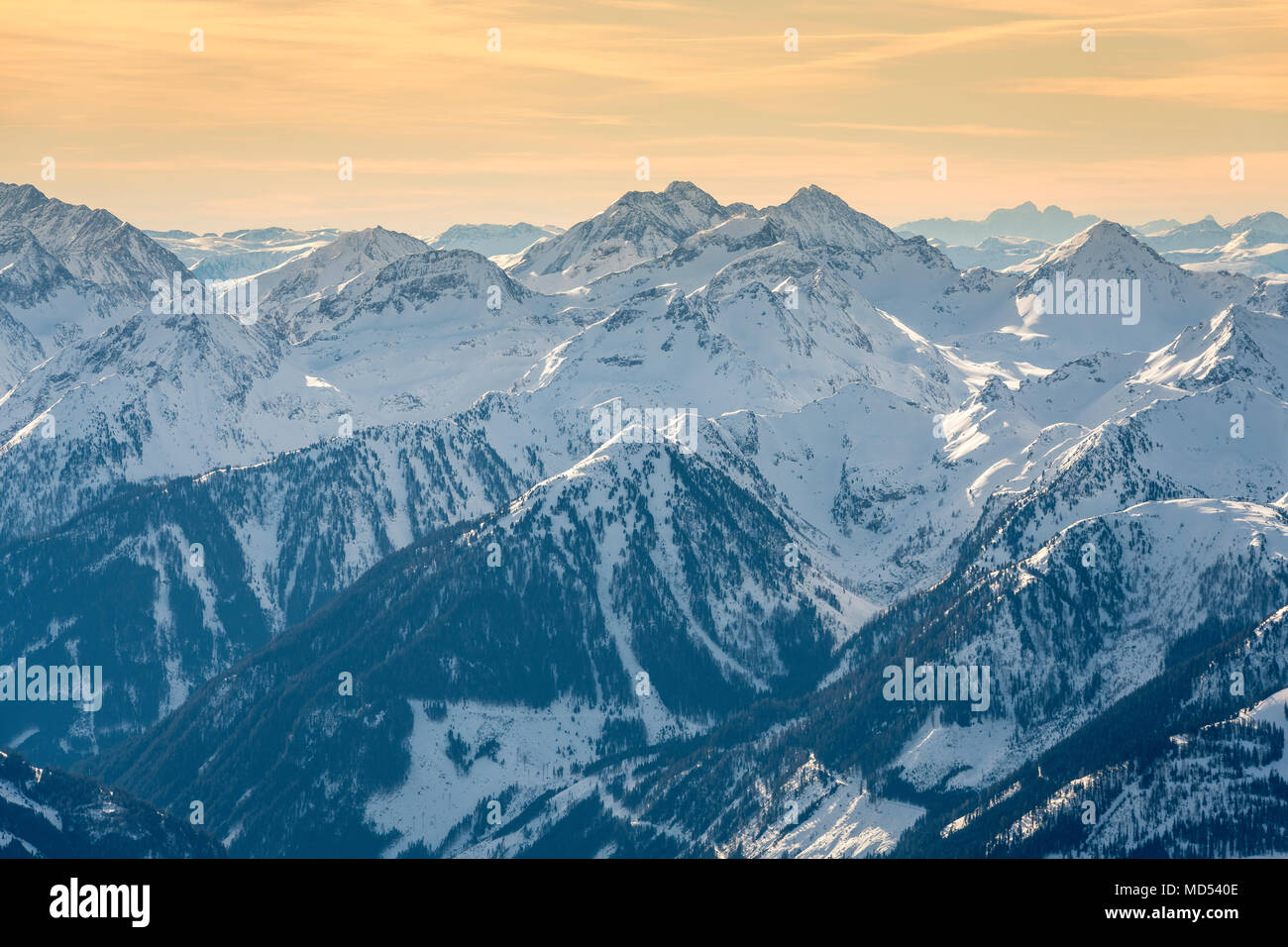 Dachstein glacier, Dachstein massif, view of the Schladminger Tauern ...