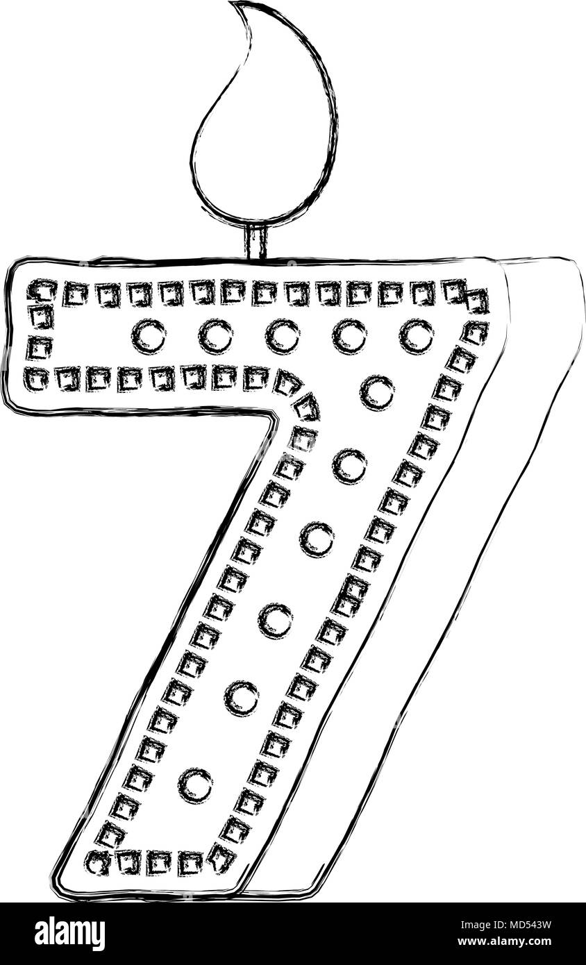 Number 7 candle Black and White Stock Photos & Images - Alamy