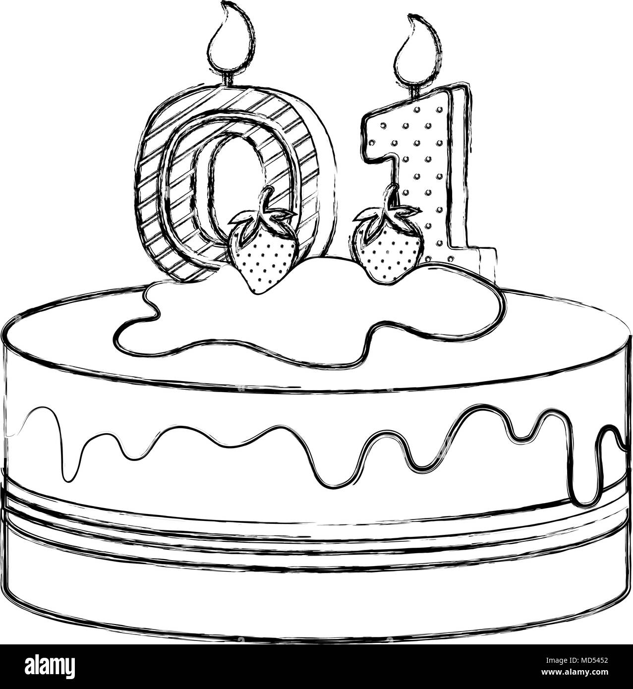 Number decoration food Black and White Stock Photos & Images - Alamy