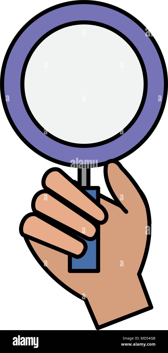 hand human with magnifying glass isolated icon Stock Vector Image & Art ...