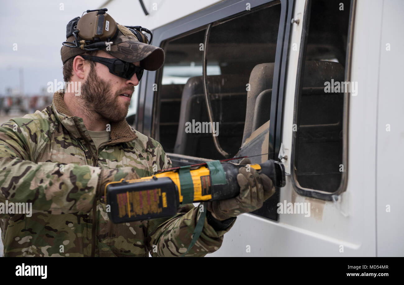 A U.S. Air Force pararescueman, part of the Guardian Angel team ...