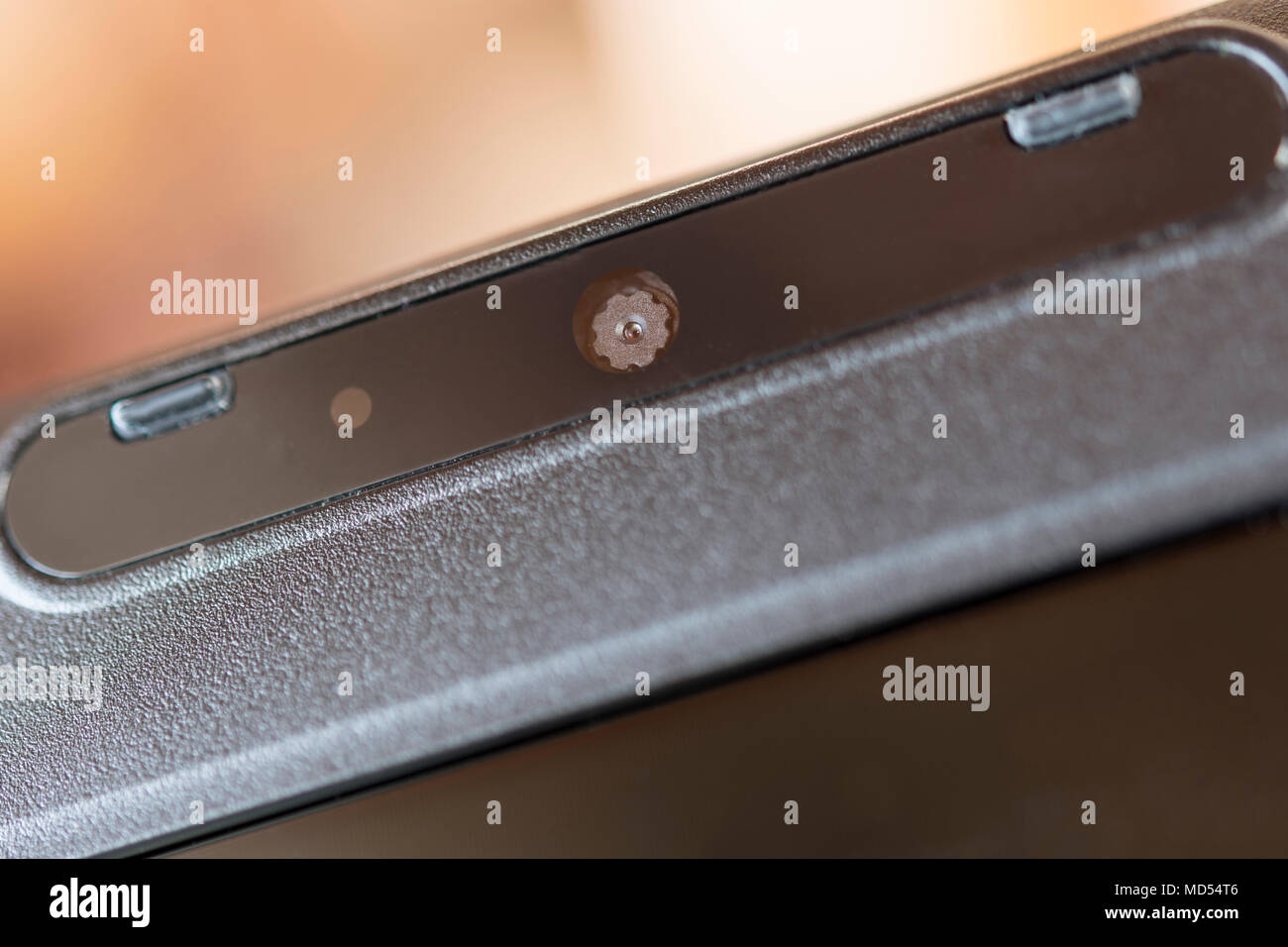 Camera lens at the front of a computer Stock Photo - Alamy