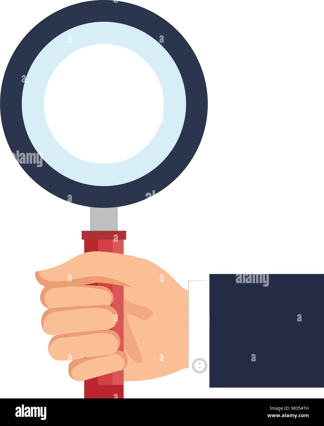 hand human with magnifying glass isolated icon Stock Vector Image & Art ...
