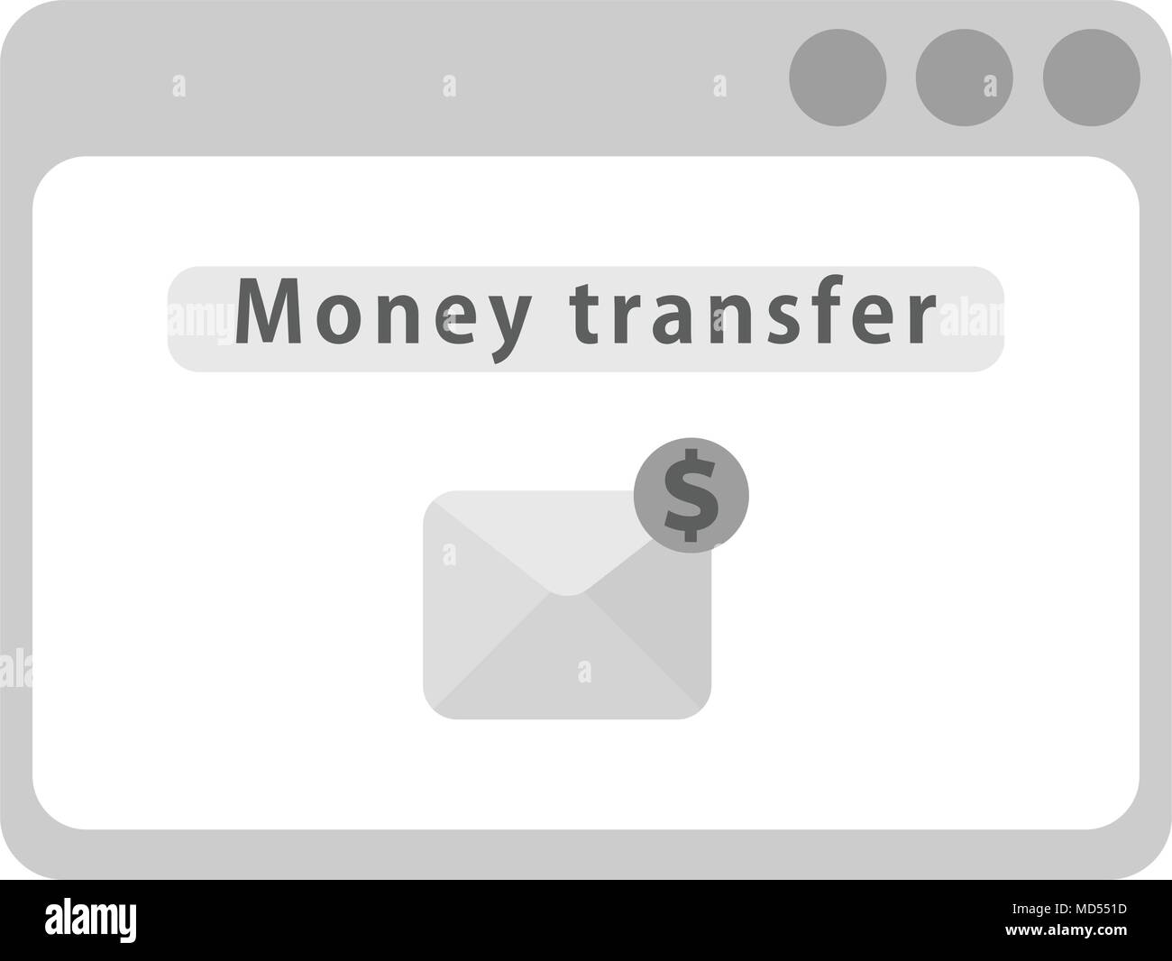 Web page with money transfer sign and delivery report, vector ...
