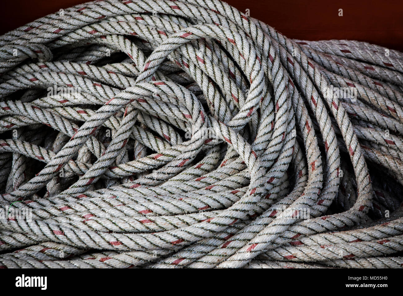close up texture of boat rope line Stock Photo - Alamy