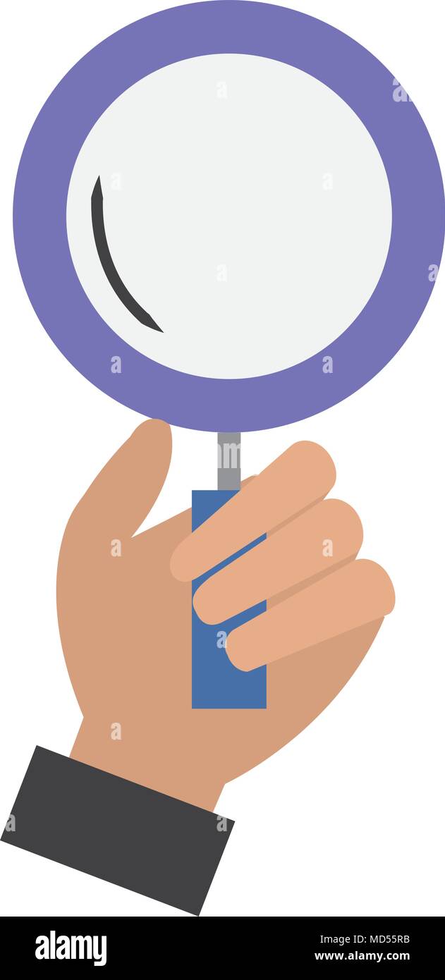 hand human with magnifying glass isolated icon Stock Vector Image & Art ...
