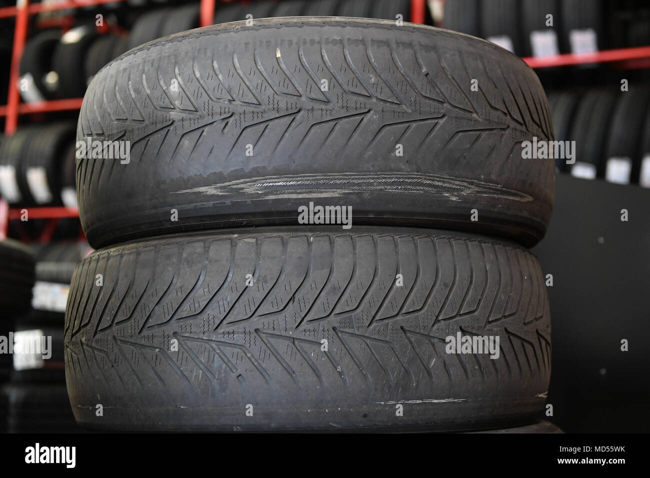 Close up detail of car tyres Stock Photo - Alamy