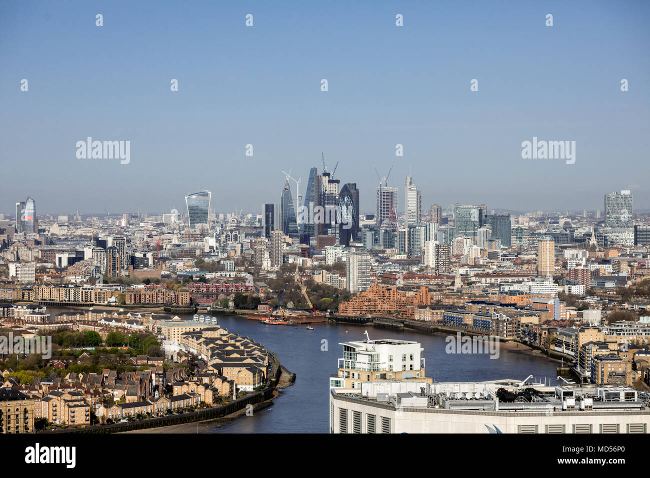 The blue sky and street view of london hi-res stock photography and ...