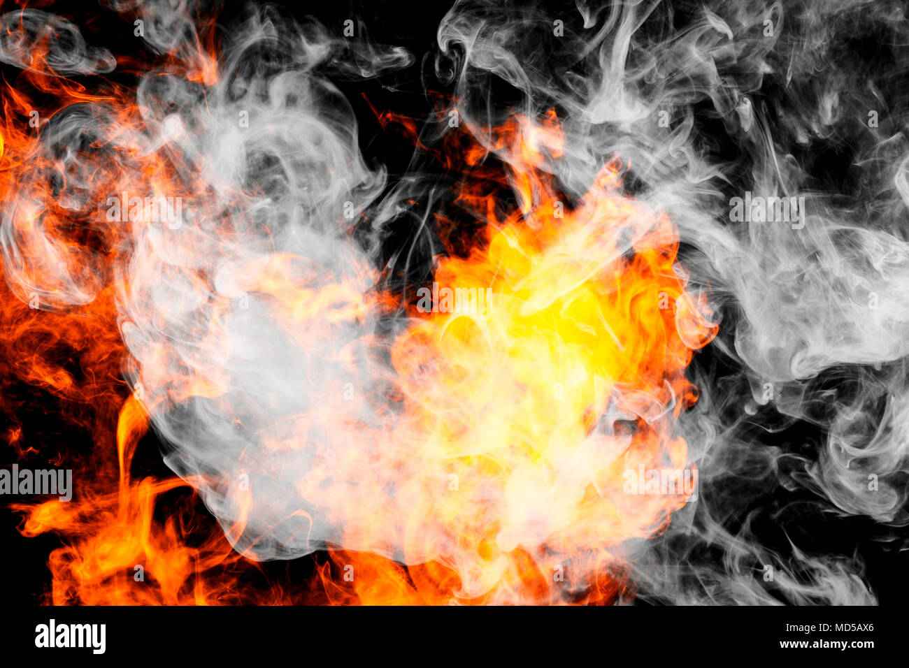 Fire flames background. Colorful fiery smoke on a black isolated ...