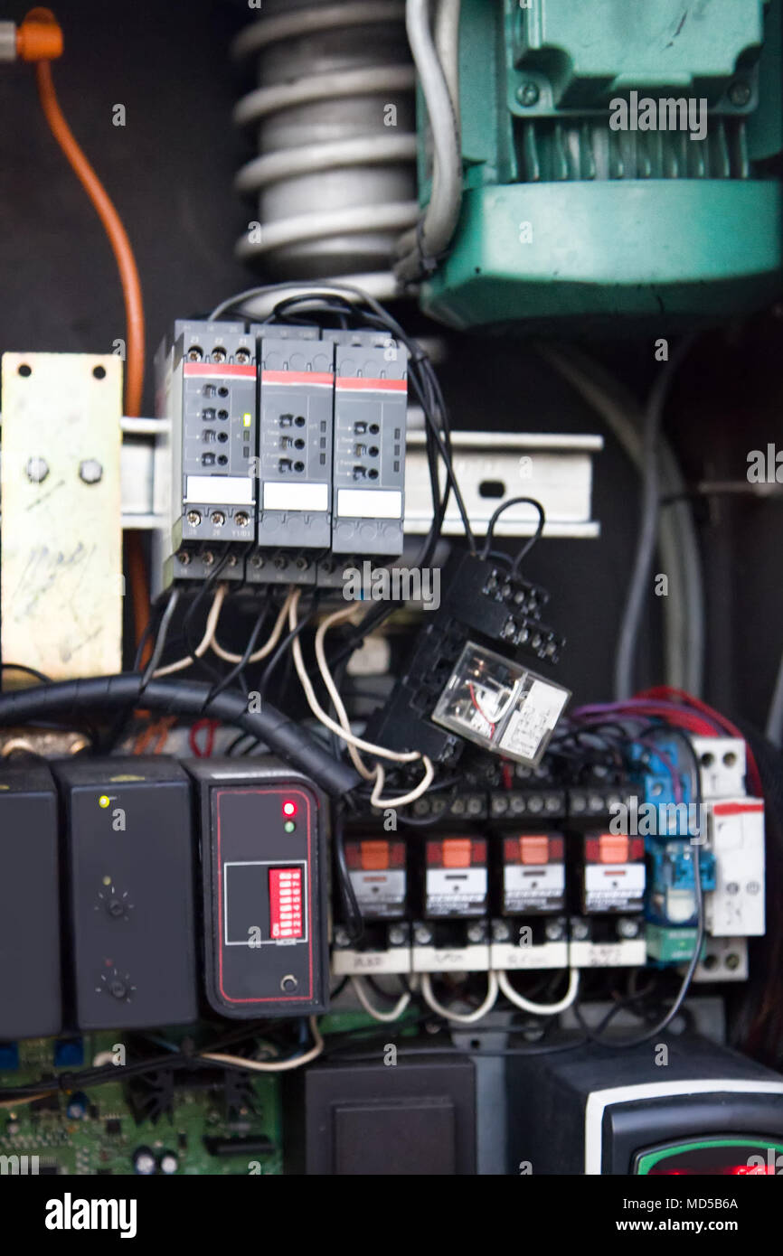 Part of switchboard and commutator Stock Photo - Alamy