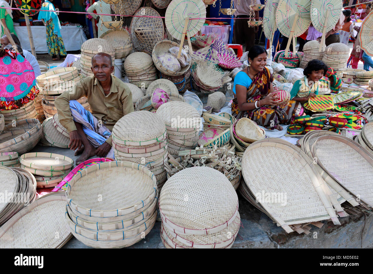 Dhaka, Bangladesh - April 15, 2018: A handicraft stall at the 10-day ...