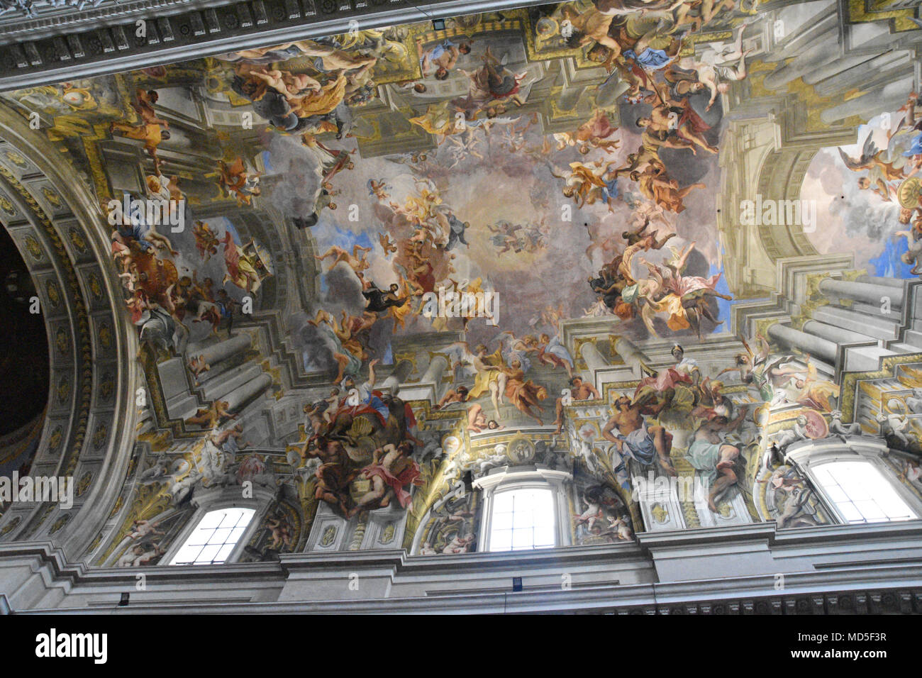 Andrea Pozzo ceiling painting. The Church of St. Ignatius of Loyola at ...