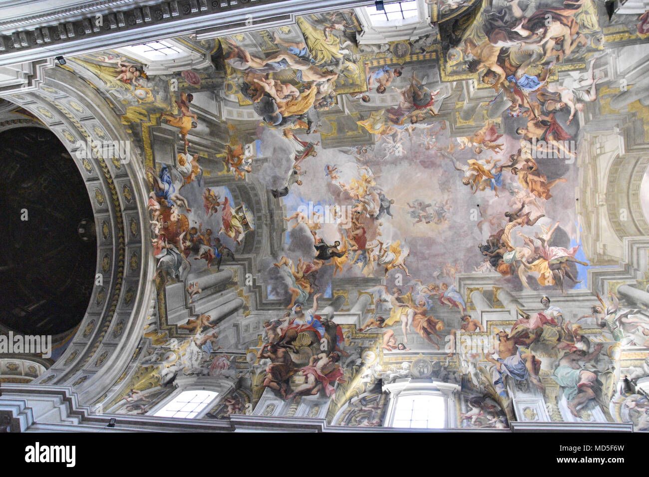 Andrea Pozzo ceiling painting. The Church of St. Ignatius of Loyola at ...