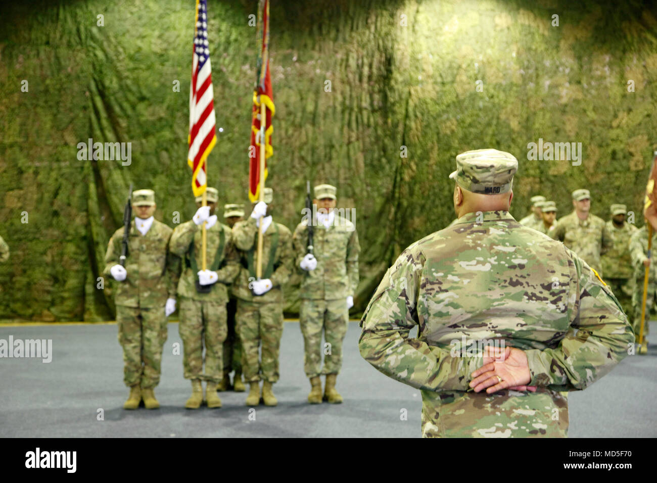 Lt. Col. Kevin J. Ward (right), commander of the 53rd Movement Control ...