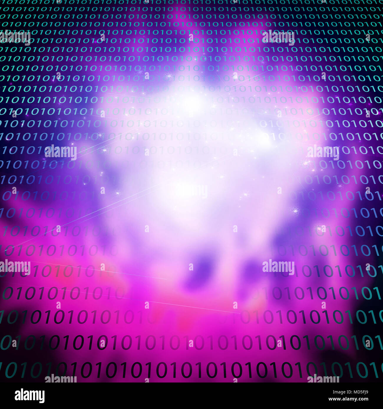 Purple flame on binary background Stock Photo - Alamy