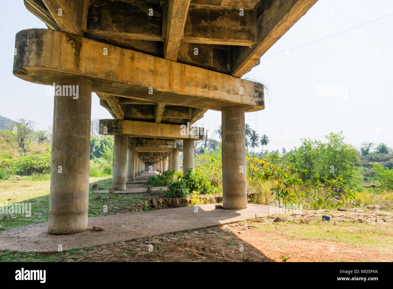 Sunset light and shadow cement bridge hi-res stock photography and ...