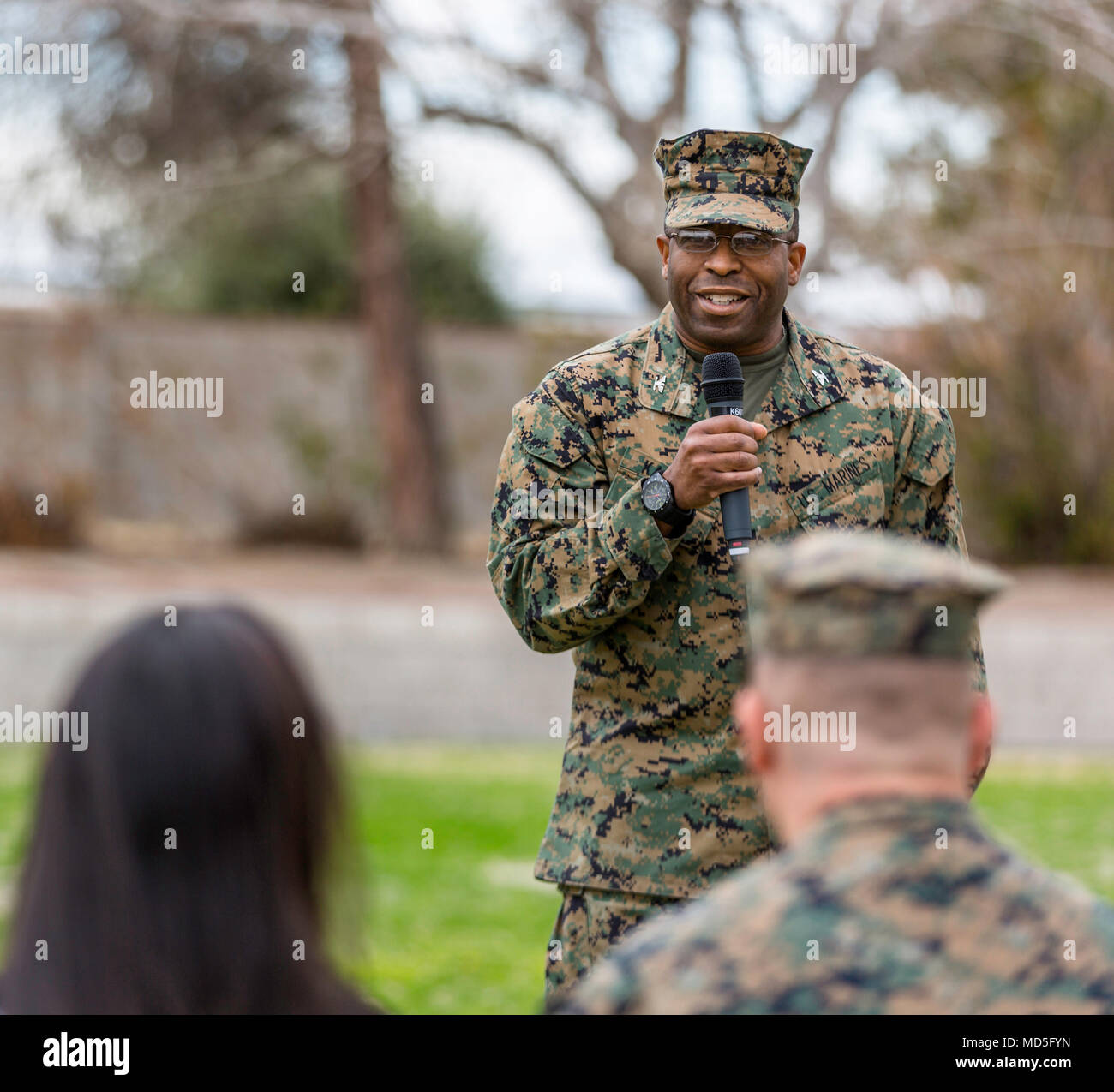 Colonel Sekou Karega, base commander, addresses incoming Headquaters ...
