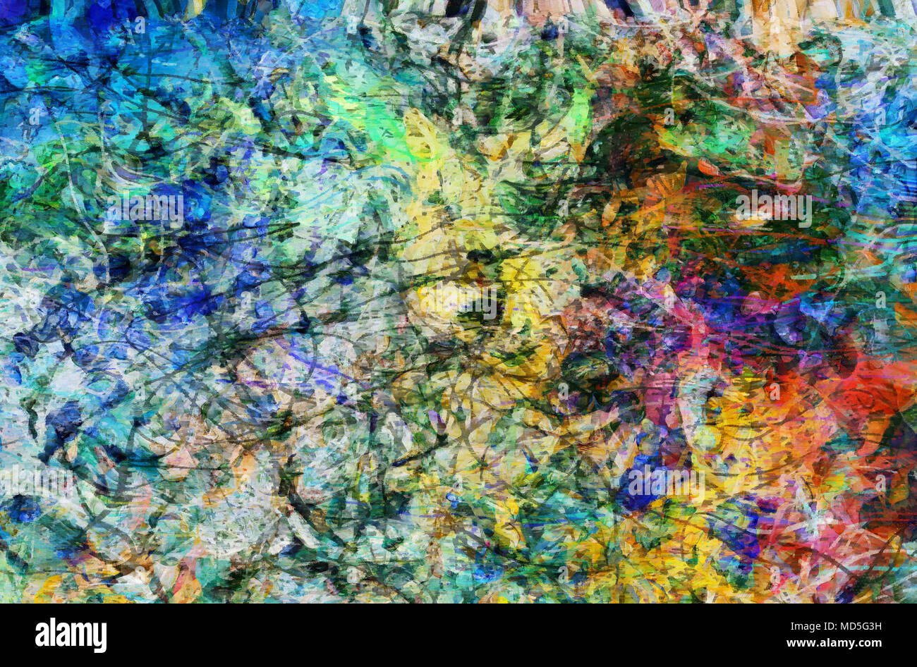 Colorful messy abstract textured background Stock Photo - Alamy