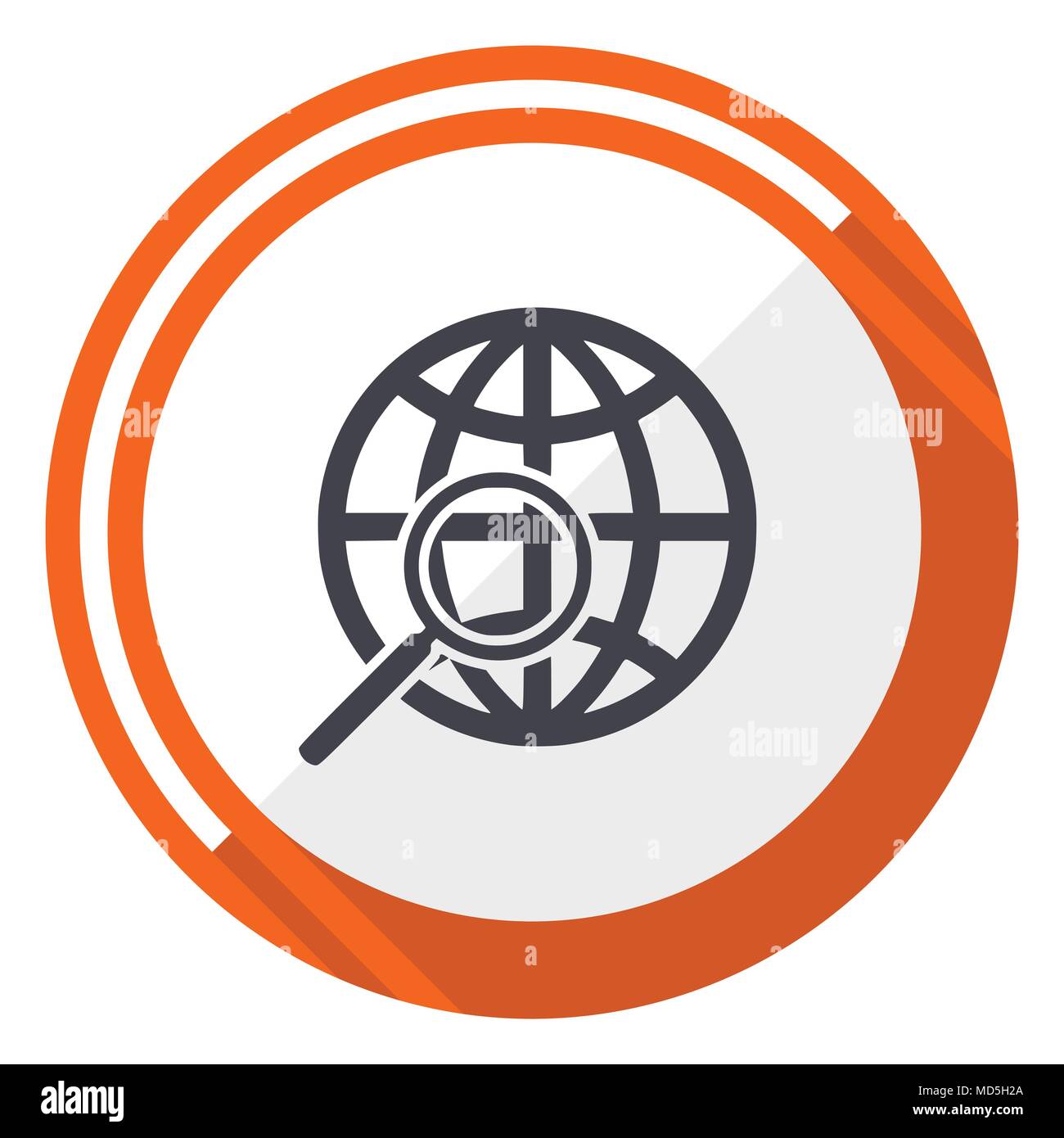 Search flat design orange round vector icon in eps 10 Stock Vector ...