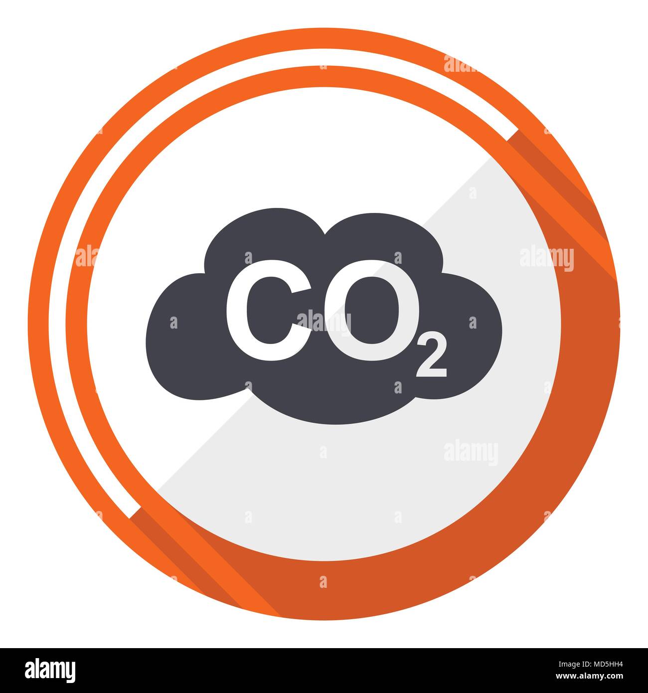 Carbon dioxide flat design orange round vector icon in eps 10 Stock Vector Image & Art - Alamy