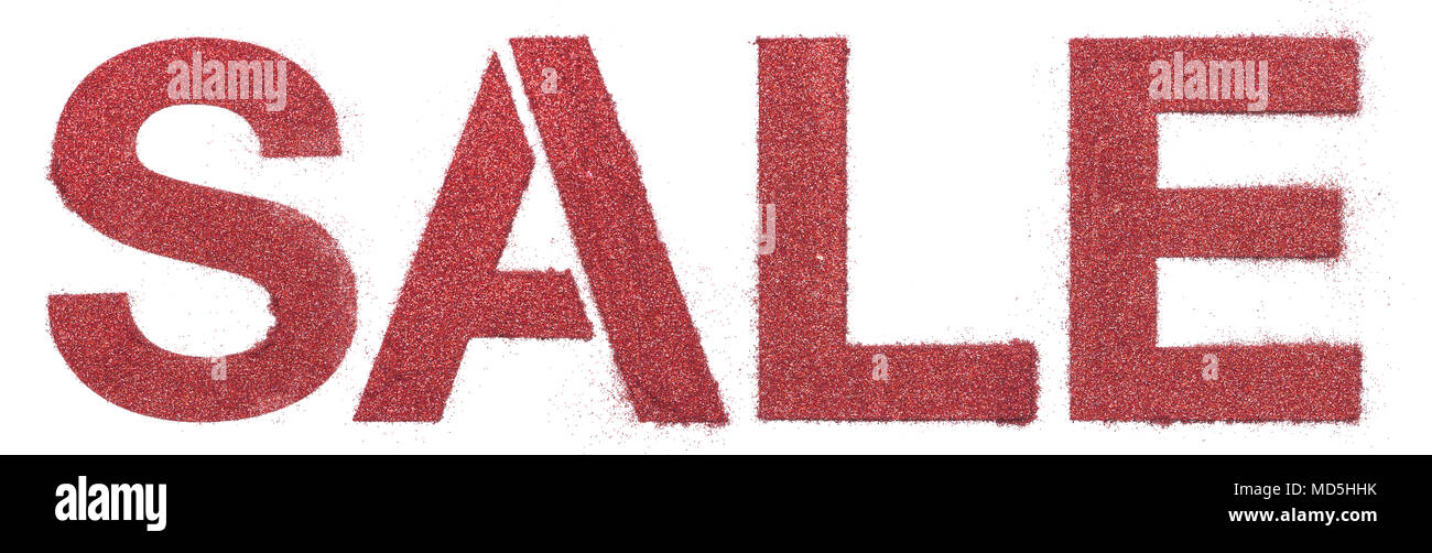Sale sign painted with sparkles on white background Stock Photo - Alamy