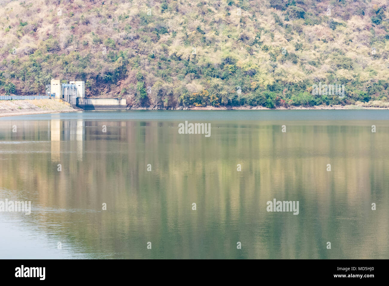 A side view of dam from a side of high side looking awesome Stock Photo ...