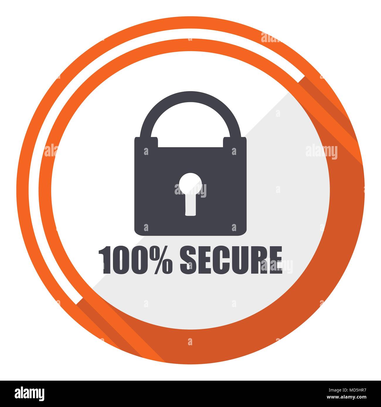 Secure flat design orange round vector icon in eps 10 Stock Vector ...