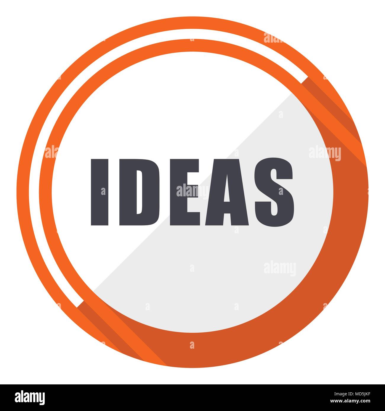 Ideas flat design orange round vector icon in eps 10 Stock Vector Image ...