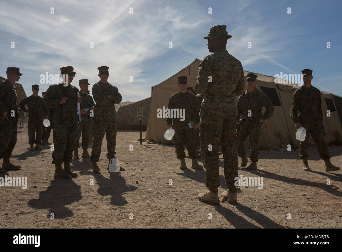 U.S. Marine students with the Aviation Ground Support class discuss ...
