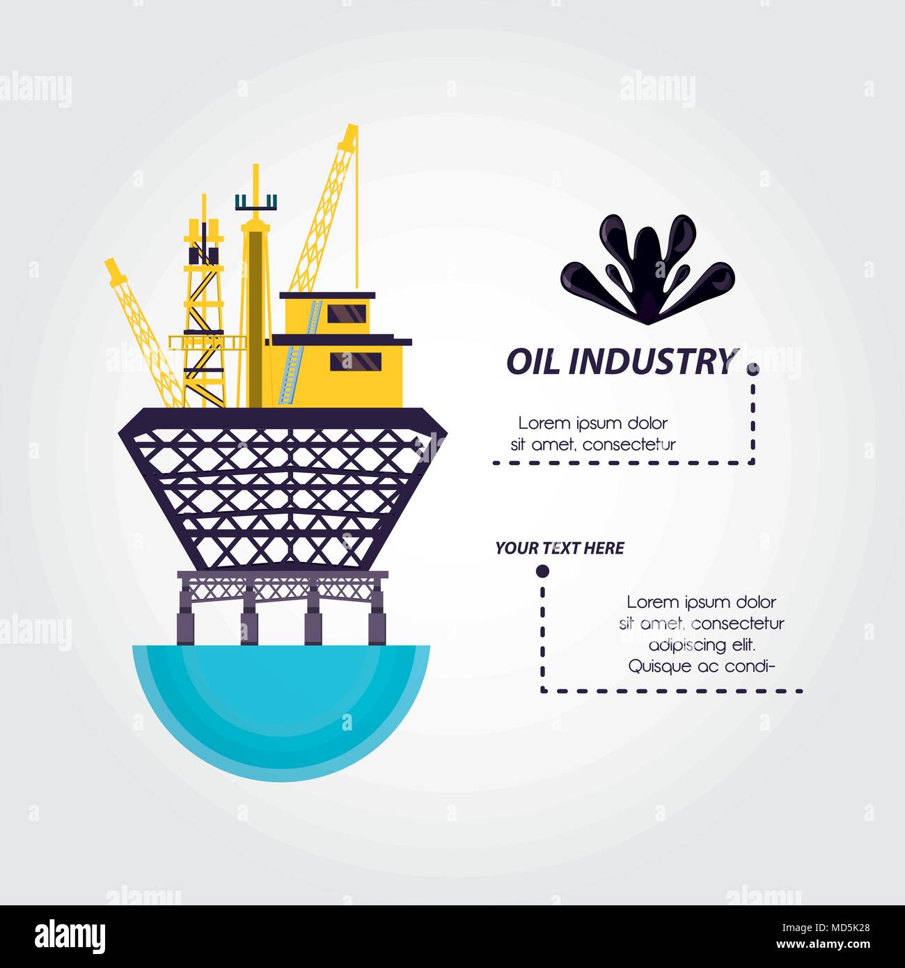 oil industry with marine platform vector illustration design Stock ...