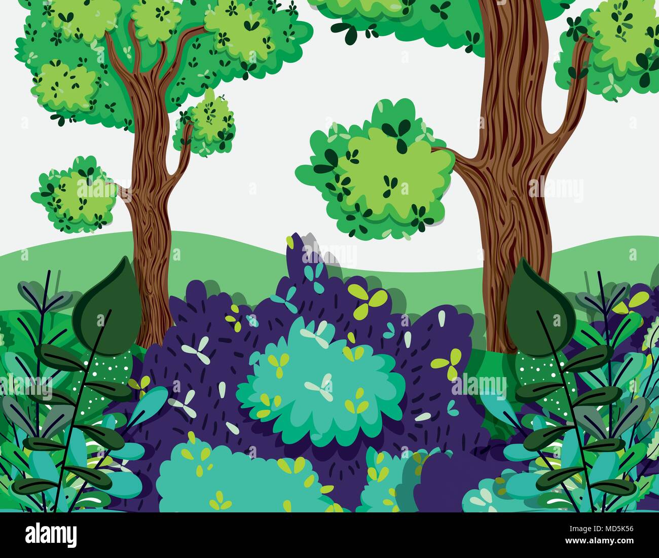 Beautiful forest scenery Stock Vector Image & Art - Alamy