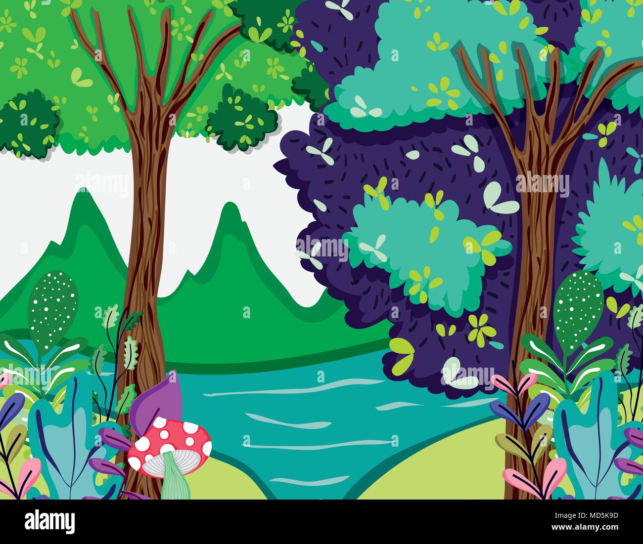 Beautiful forest scenery Stock Vector Image & Art - Alamy